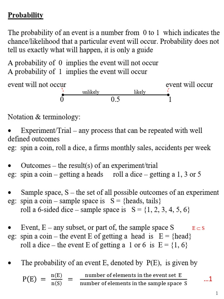 Lecture - Probability | PDF | Probability | Mathematical Concepts
