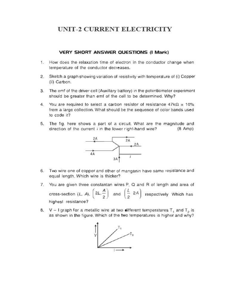 Class 12 Physics Chapter 2 | PDF | Electrical Resistivity And Conductivity | Electrical ...