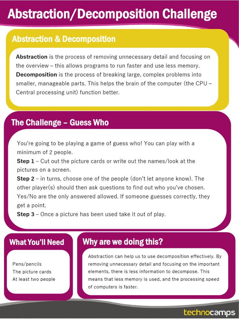 Guess Who Challenge Game | PDF