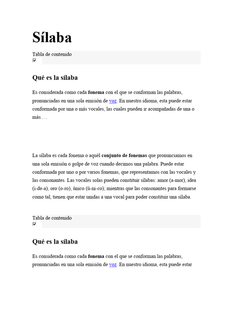 silaba | PDF | Sílaba | Palabra