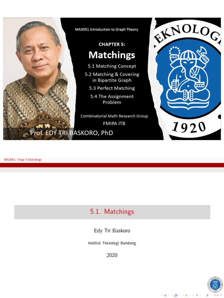 ETB GT5 1 Matching in Graphs | PDF