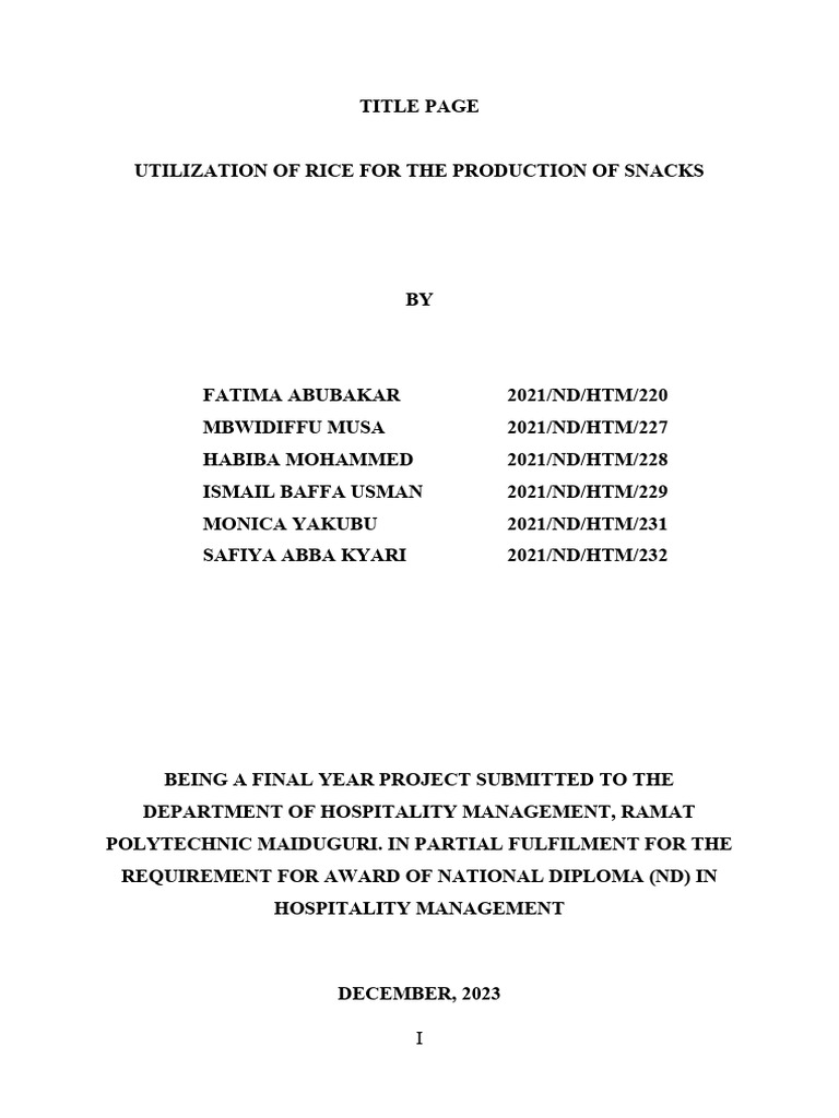 Utilization of Rice For The Production of Snacks and Masa | PDF | Rice ...
