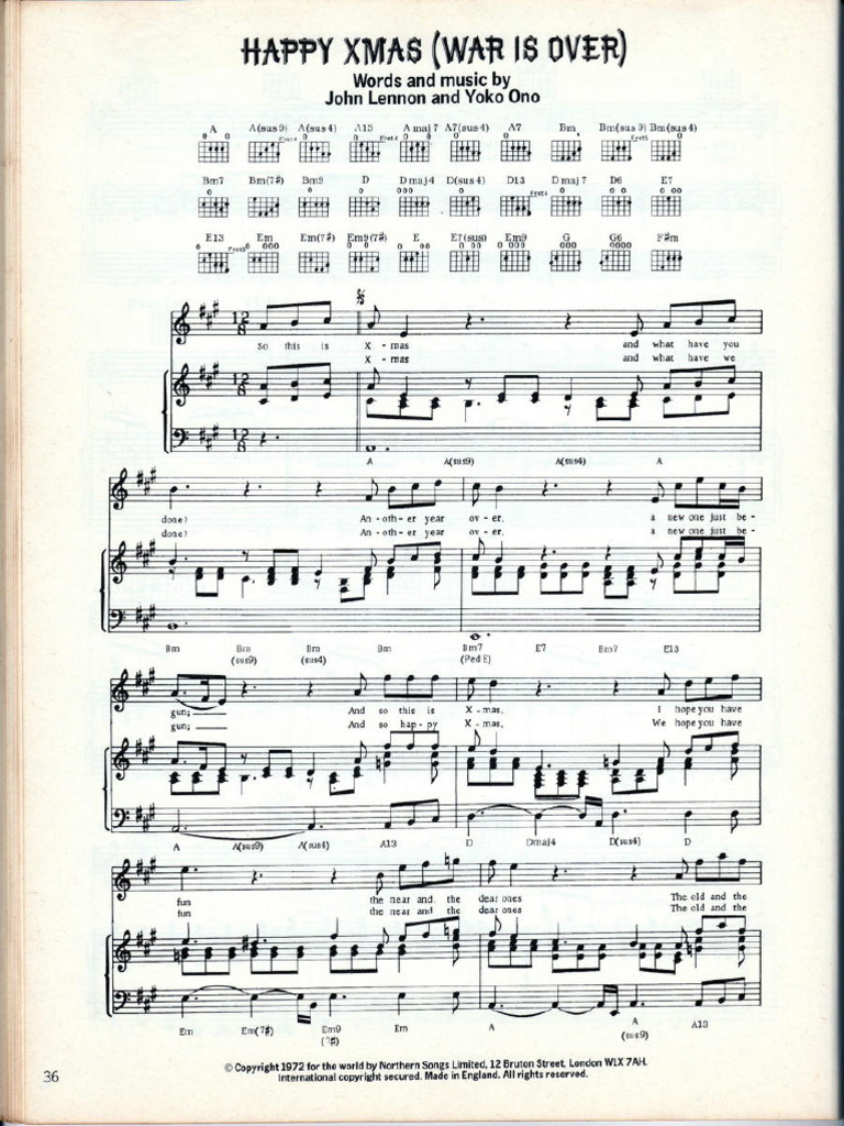 Happy Xmas (War Is Over) - JOHN LENNON | PDF