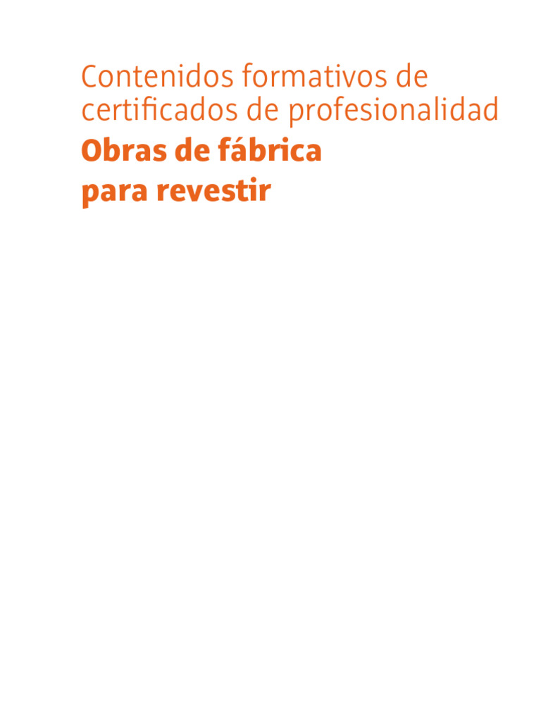 Obras Fabrica Revestir 1ed | PDF | Hormigón | Ladrillo