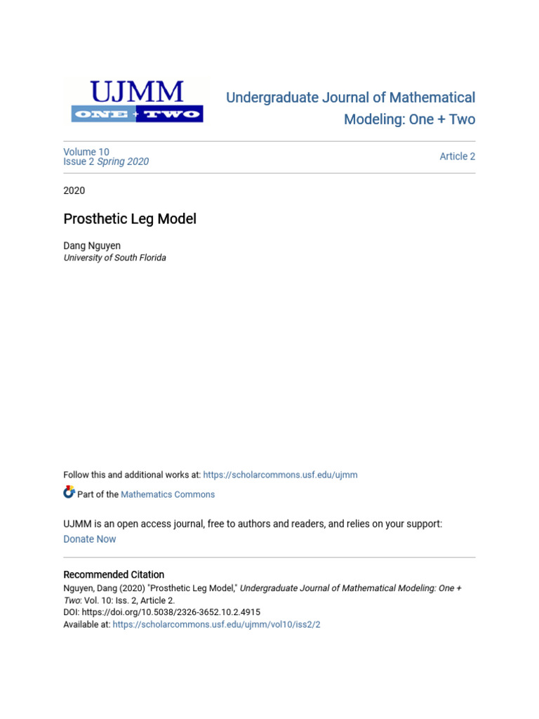 Prosthetic Leg Model Analysis | PDF | Force | Friction