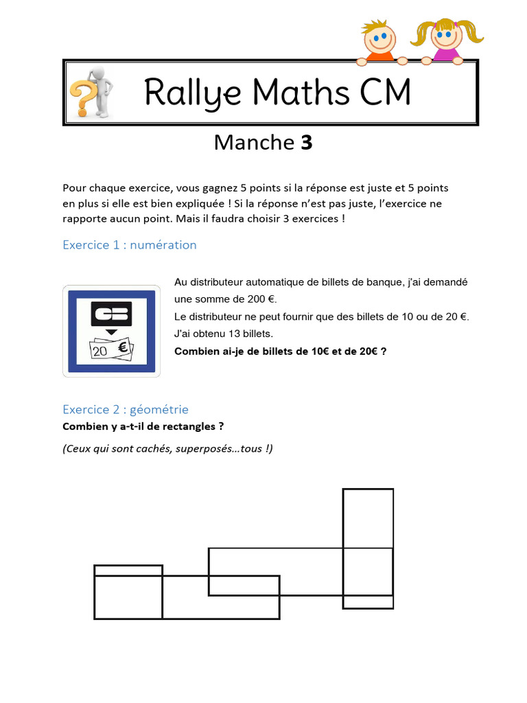 Rallye Maths CM : Exercices et Points | PDF