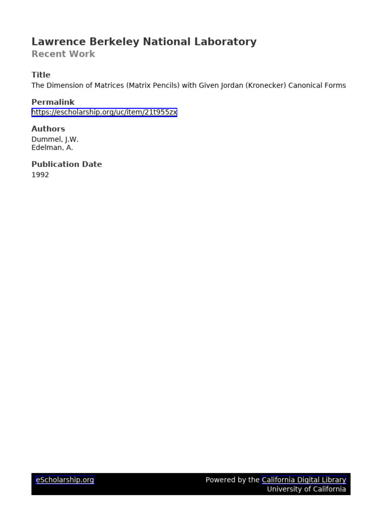 Lawrence Berkeley National Laboratory: Recent Work | PDF