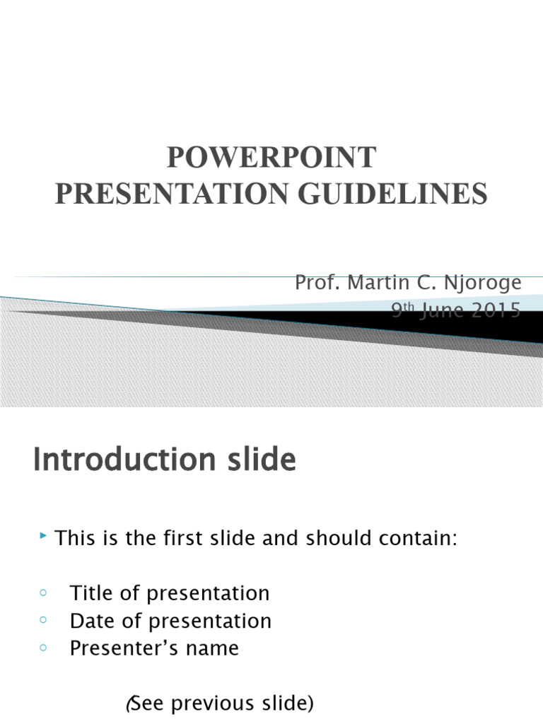 Powerpoint Presentation Guidelines | PDF | Color | Microsoft Power Point