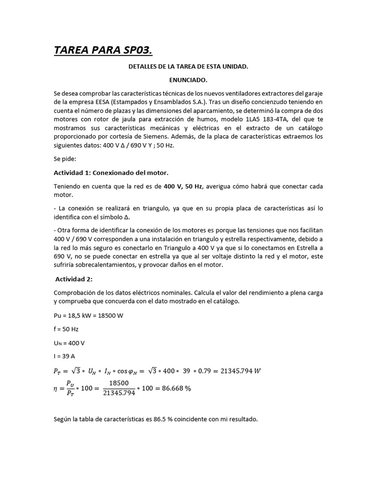 SP03 Tarea | PDF | Corriente eléctrica | Bienes manufacturados