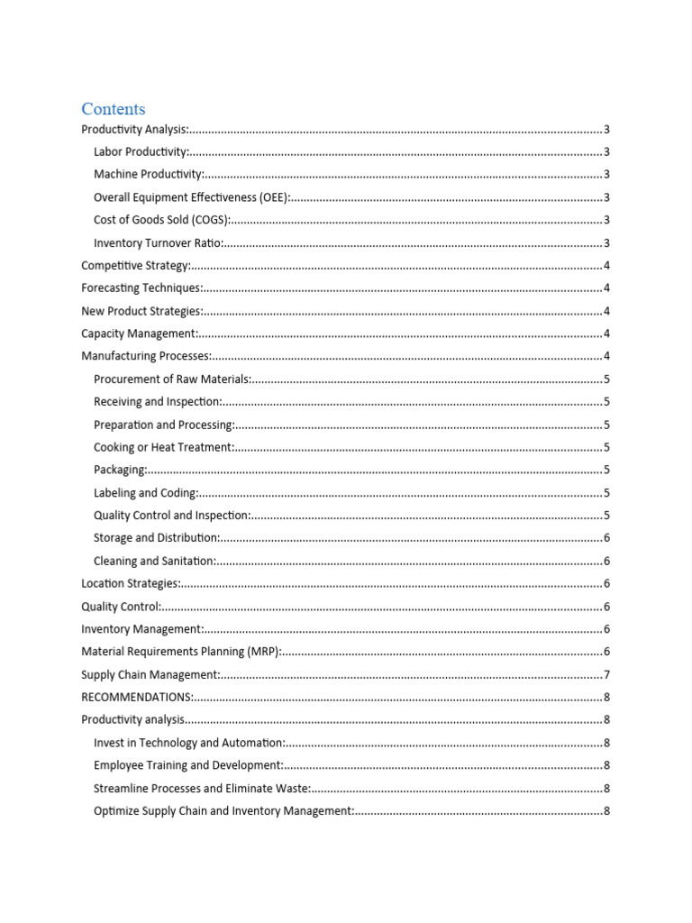 Fauji Food - Sample Project | PDF | Lean Manufacturing | Supply Chain