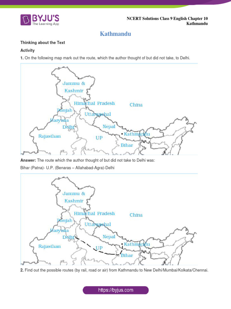 NCERT Solutions For Class 9 English Feb 13 Beehive Chapter 10 Kathmandu | PDF | Heart