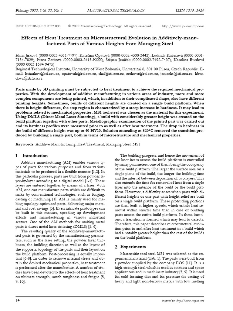 Effects Of Heat Treatment On Microstructural Evolution In Additively Manufactured Parts Of