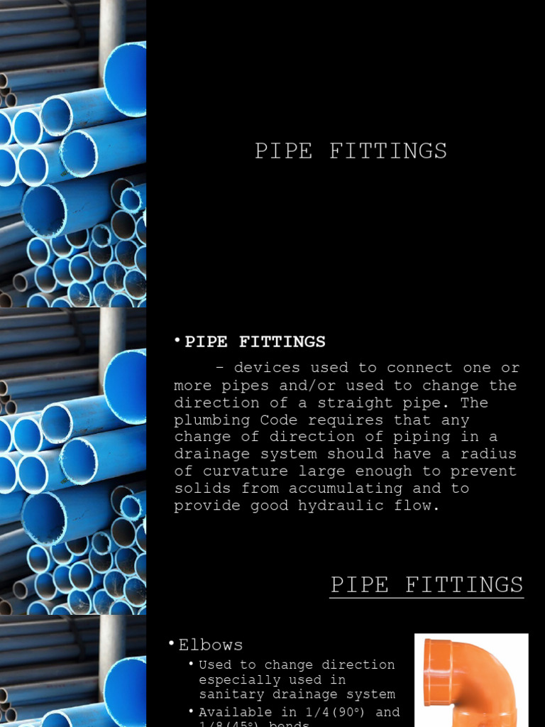 Types of Pipe Fittings and Connections | PDF | Pipe (Fluid Conveyance ...