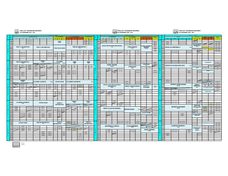 ORARI FIM 2020-2021 Semestri - I - Bachelor - V - Final | PDF