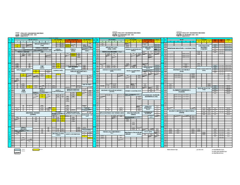 ORARI FIM 2020-2021 Semestri - II - Bachelor - V - Final | PDF