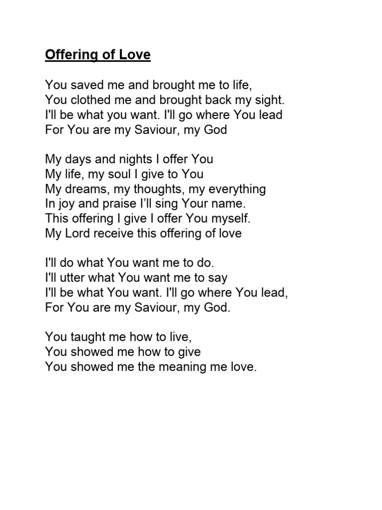 Offering of Love: A Devotional Poem | PDF