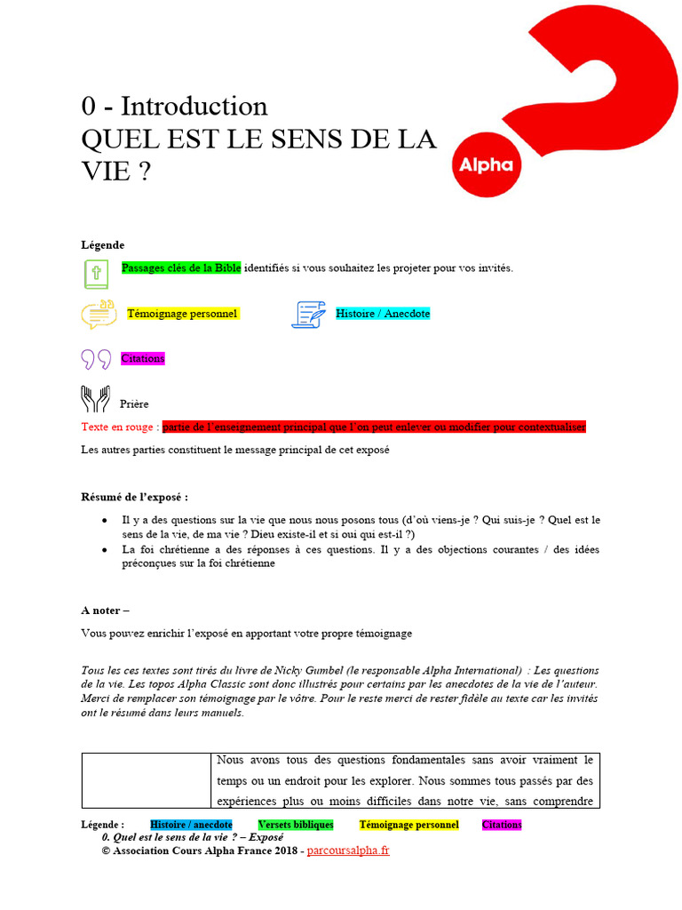 Sens de la Vie : Réponses Chrétiennes | PDF