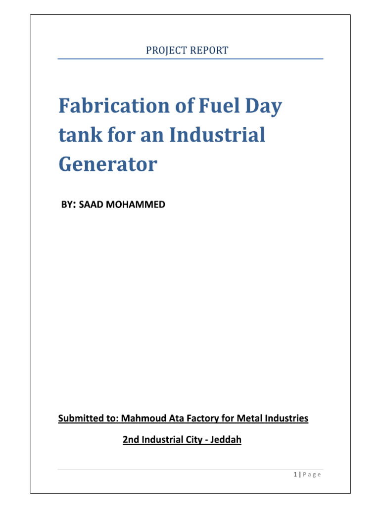 Fuel Day Tank (Report) | PDF