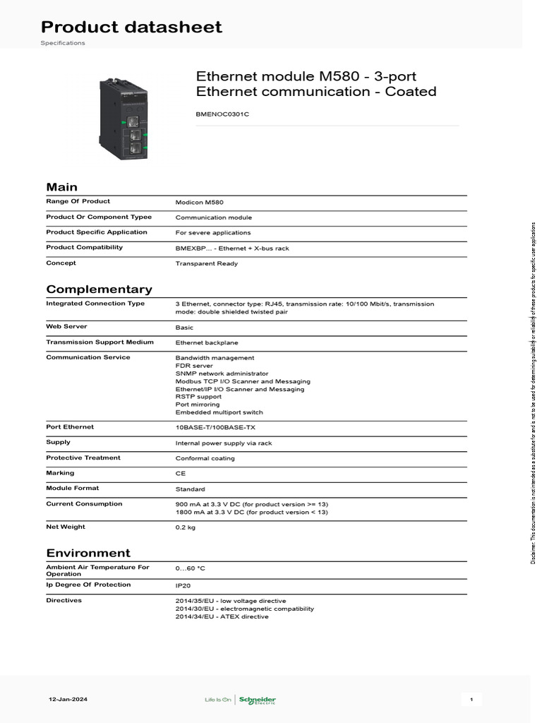 Schneider Electric - Modicon-M580EPA-controller-Safety-PLC ...