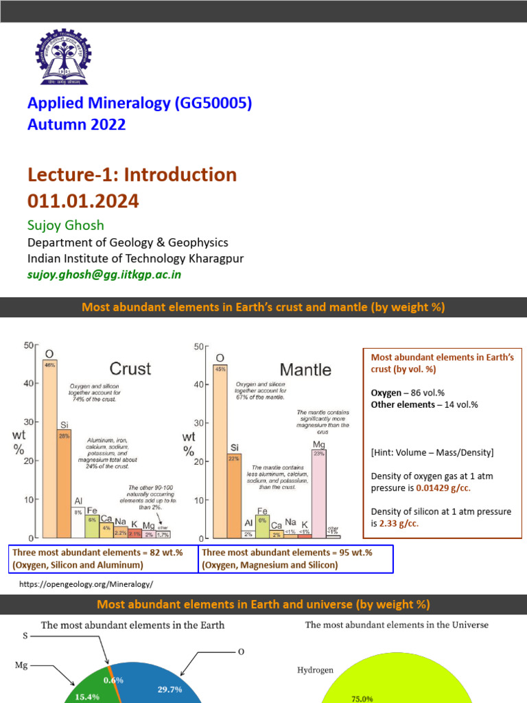 01 - Introductory Lectures - Applied Mineralogy | PDF