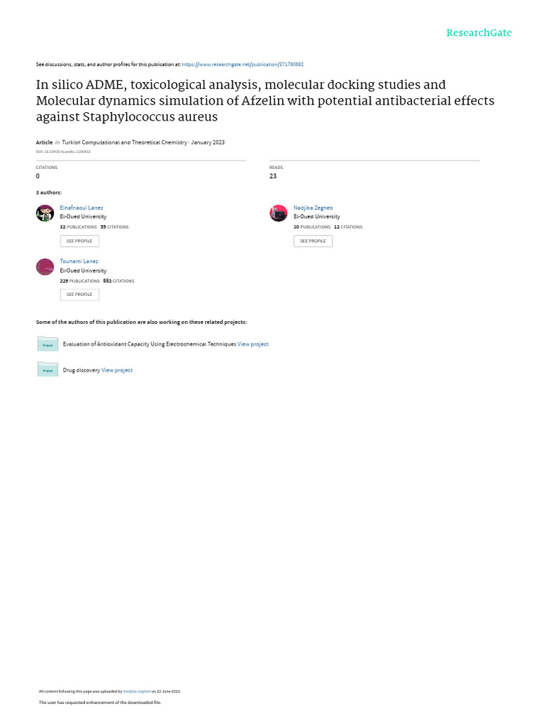 Afzelin's Antibacterial Potential Analysis | PDF | Drug Resistance ...