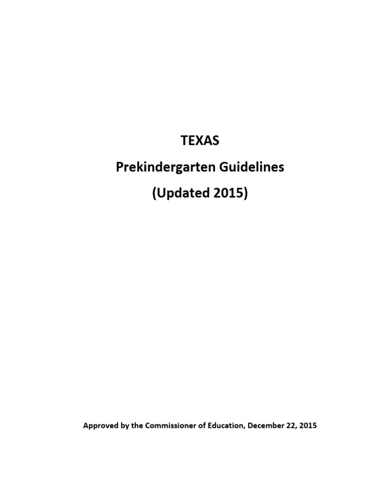 Texas Prekindergarten Guidelines Overview | PDF | Second Language ...