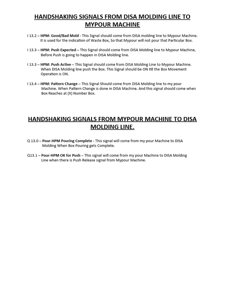HandShaking - Signal DISA Mypour | PDF