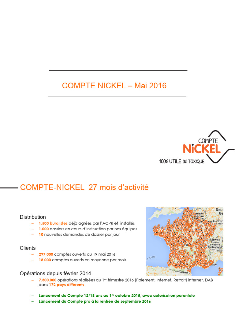 Compte-Nickel : Bilan et Services 2016 | PDF | Guichet automatique bancaire | Technologie financière
