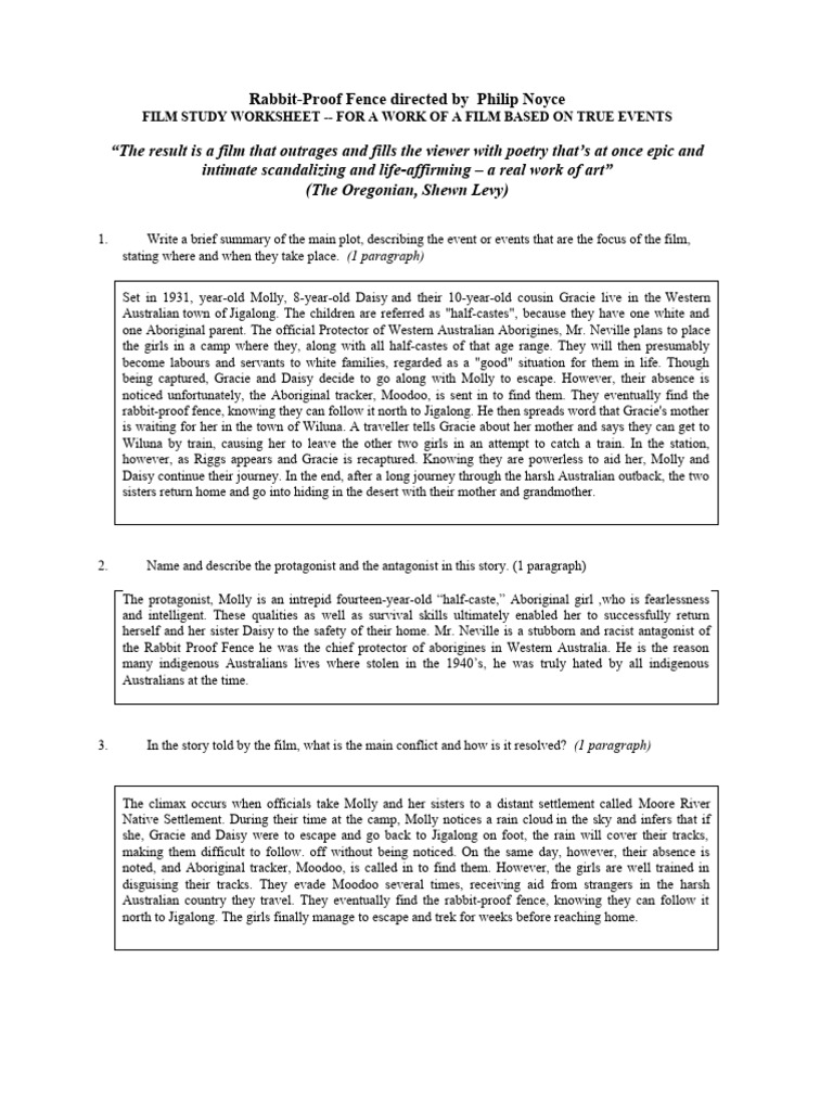 Analysis of Techniques in Rabbit-Proof Fence | PDF
