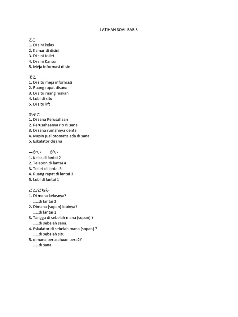 Latihan Soal Bab 3 | PDF