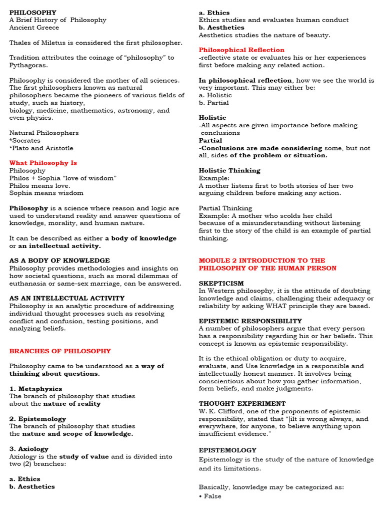 PHILOSOPHY 1st | PDF