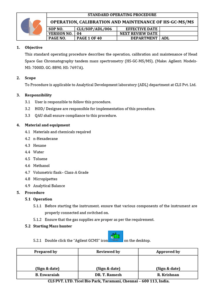 Cls Sop Adl 006-04 Gcms | PDF