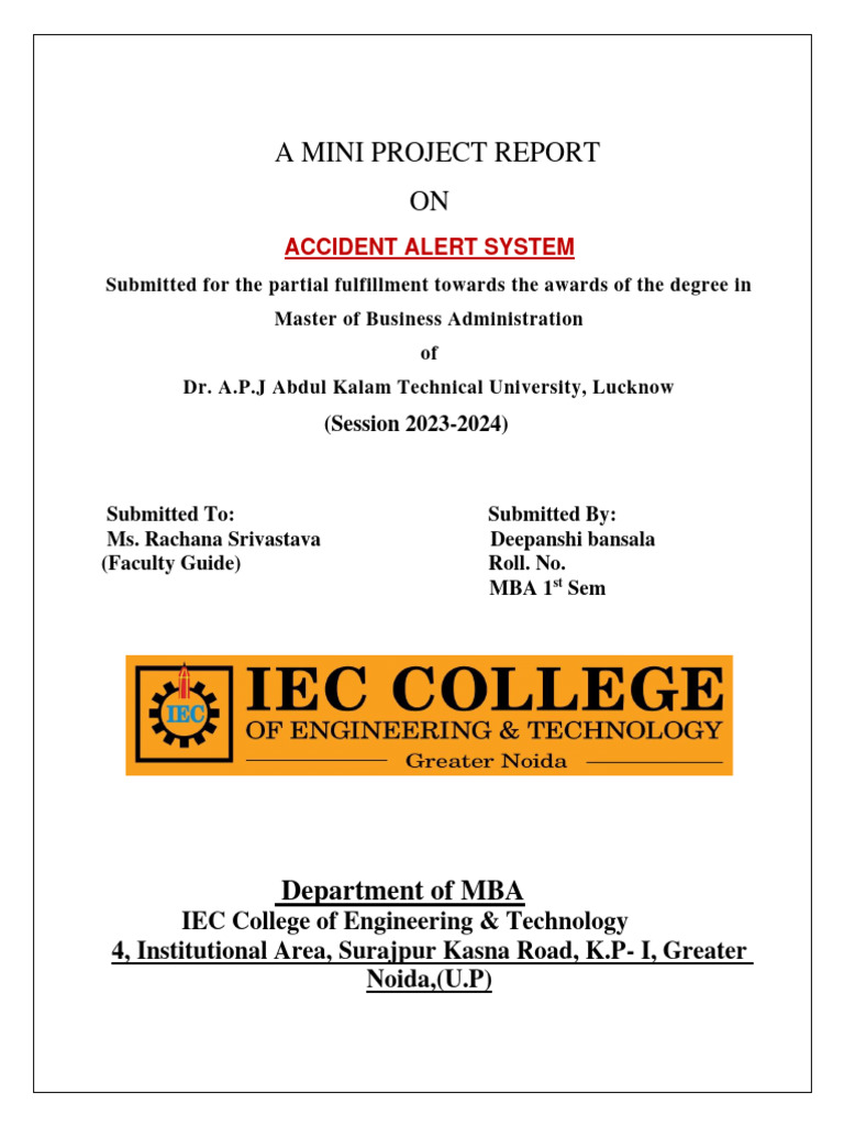 Accident Alert System Deepu 123 | PDF