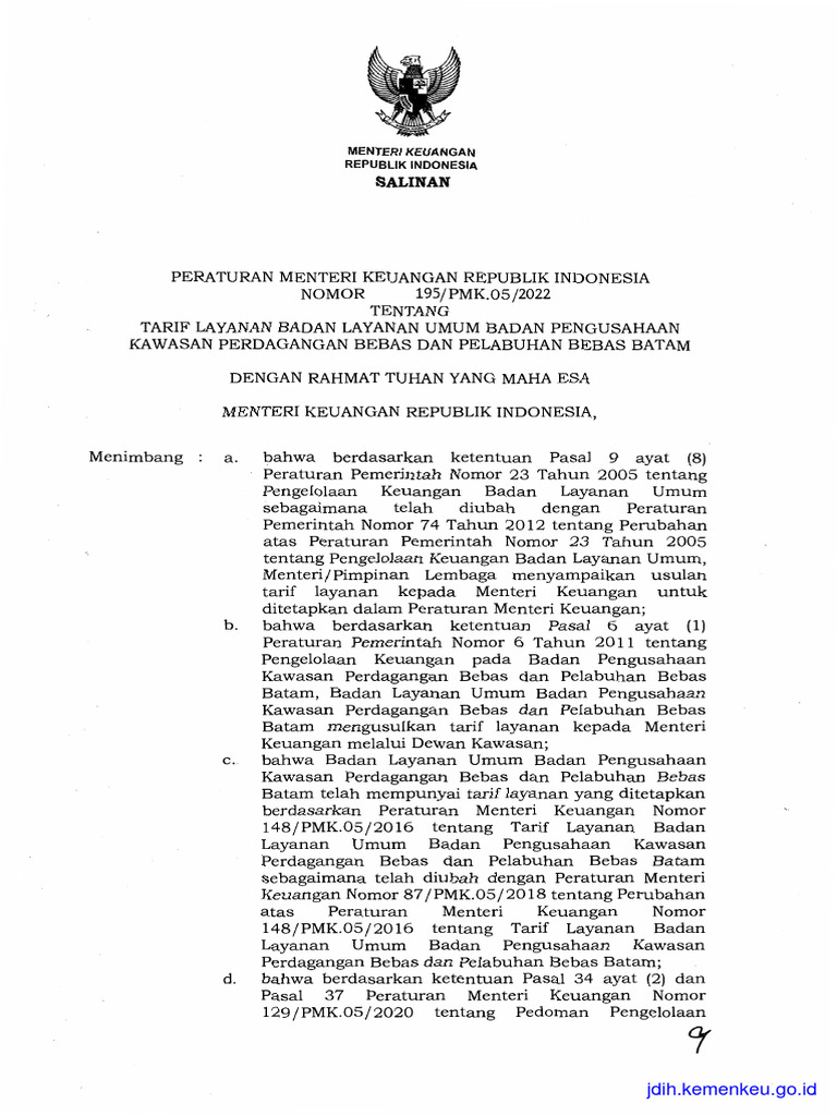 195 PMK.05 2022 | PDF