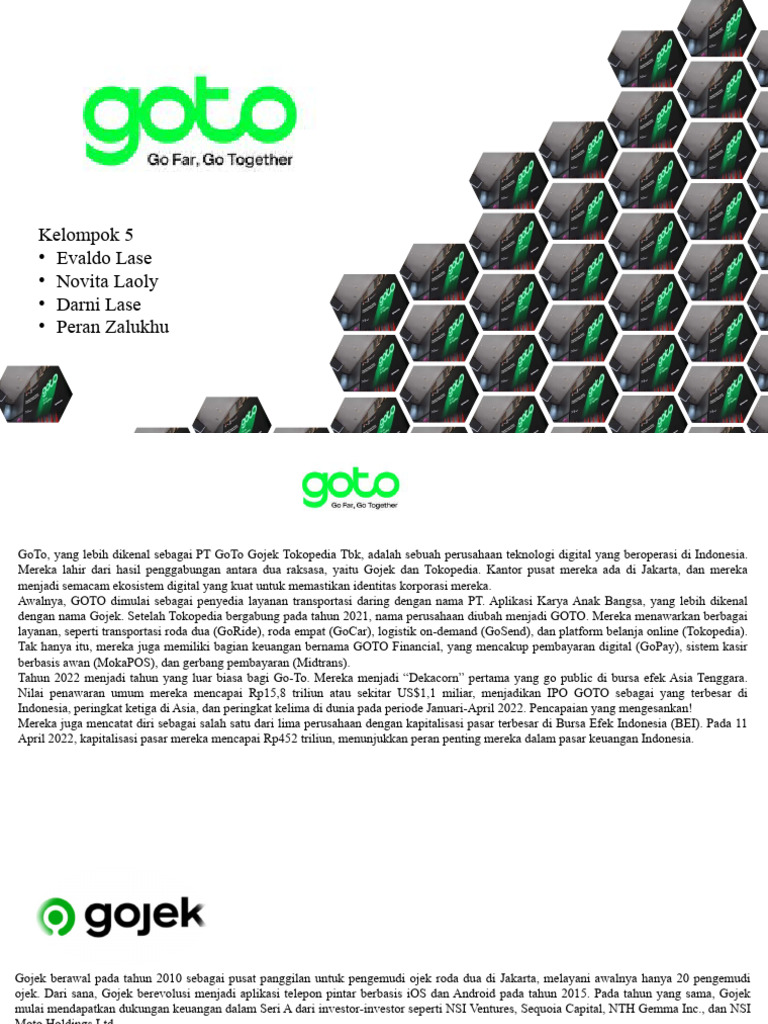 Sejarah dan Pencapaian GoTo Gojek Tokopedia | PDF