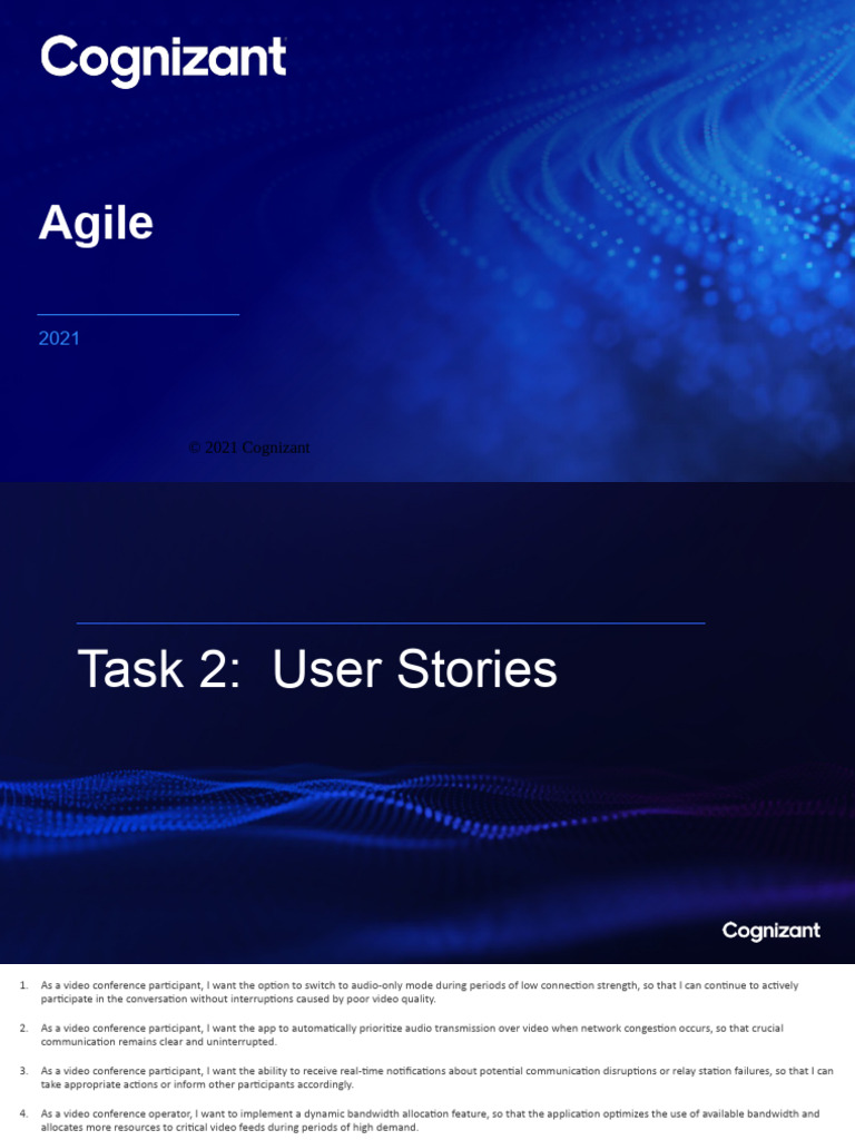Cognizant Presentation For Task 2 | PDF | Videotelephony | Computer Network