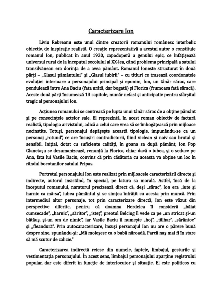Caracterizare Ion | PDF