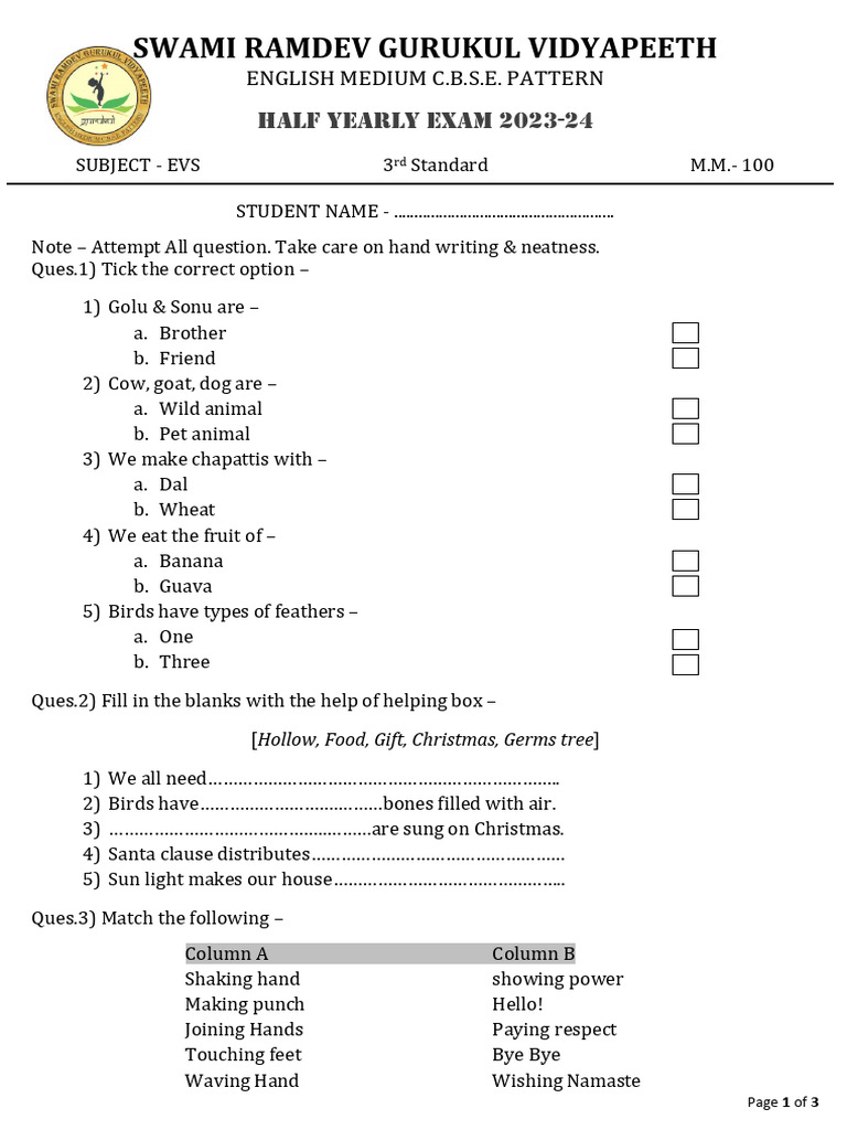 3RD Evs Hye 2023 | PDF | Birds | Organisms