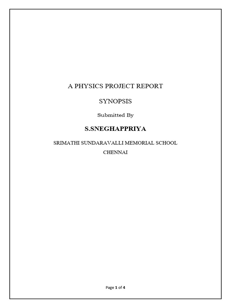 A Physics Project Report | PDF
