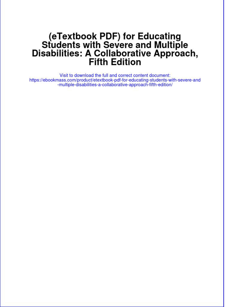 Ebook PDF Etextbook PDF For Educating Students With Severe and Multiple ... Ebook PDF Etextbook PDF For Educating Students With Severe and Multiple ...