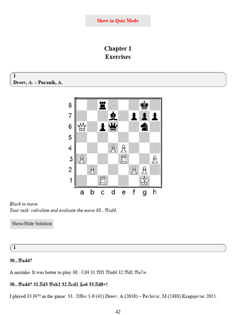 Improve Your Practical Play in The Middlegame Exercises Only | PDF ...