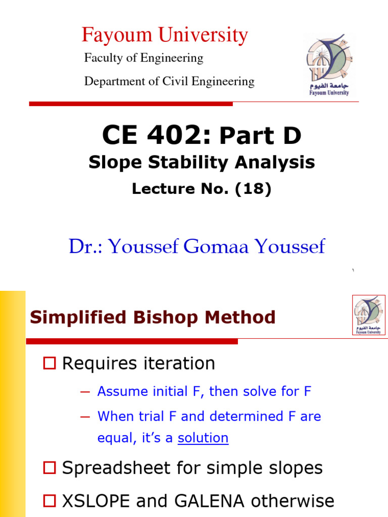 18 - Slope Stability Analysis | PDF | Mechanics | Earth Sciences