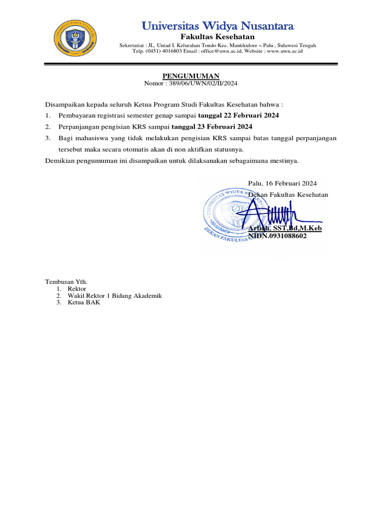 Surat Edaran Perpanjangan KRS | PDF Surat Edaran Perpanjangan KRS | PDF