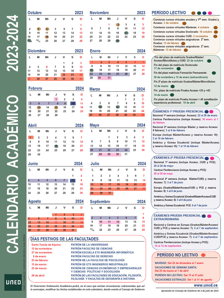 Calendario Academico 2023-2024 | PDF