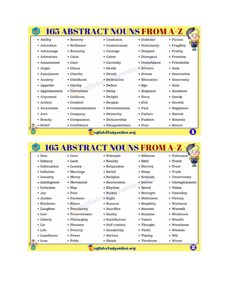 Abstract Nouns | PDF