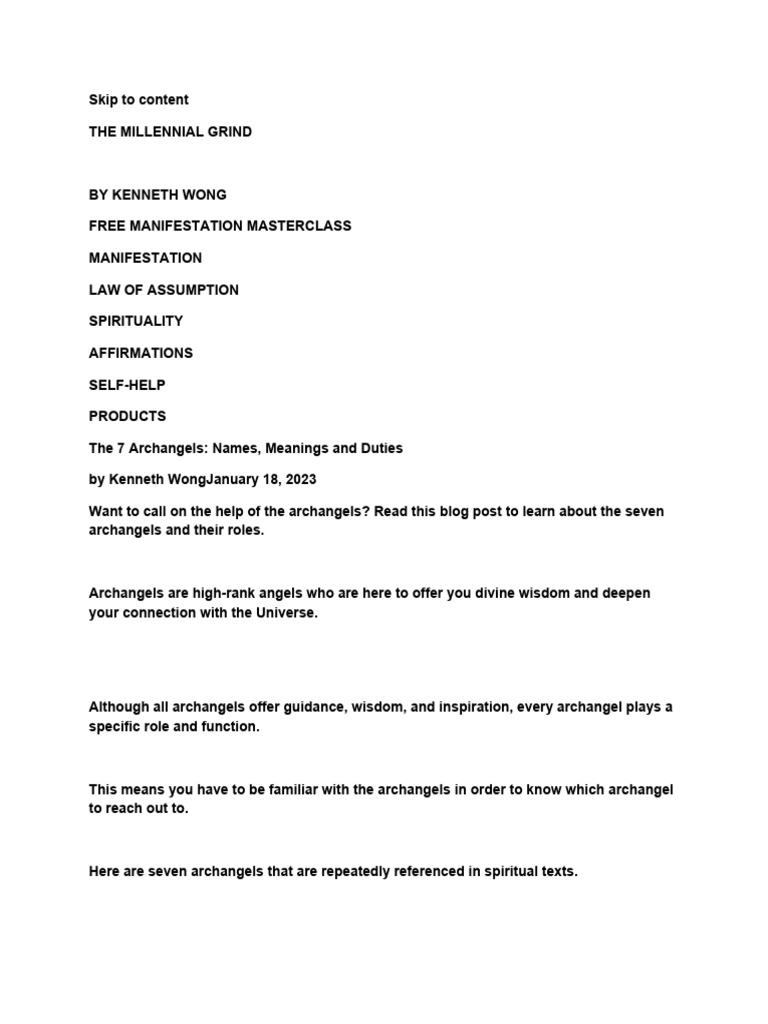 7 Powerful Angels of God | PDF | Angel | Archangel