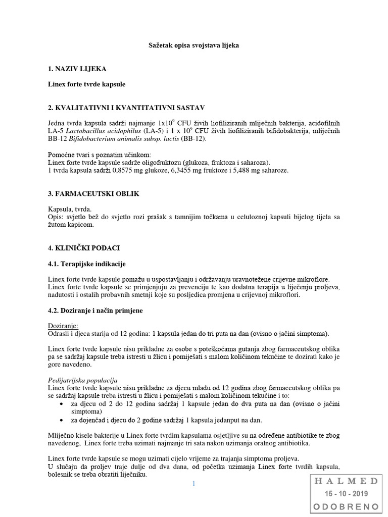 Linex Forte: Probiotics for Adults | PDF