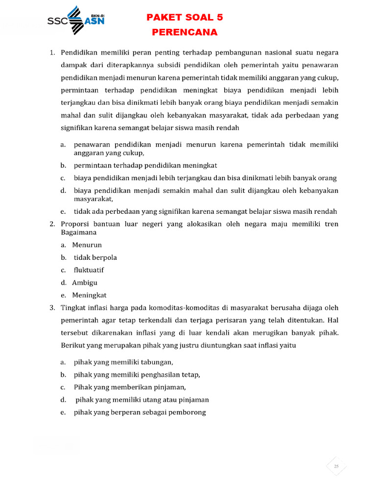Paket Soal 5 Perencana | PDF