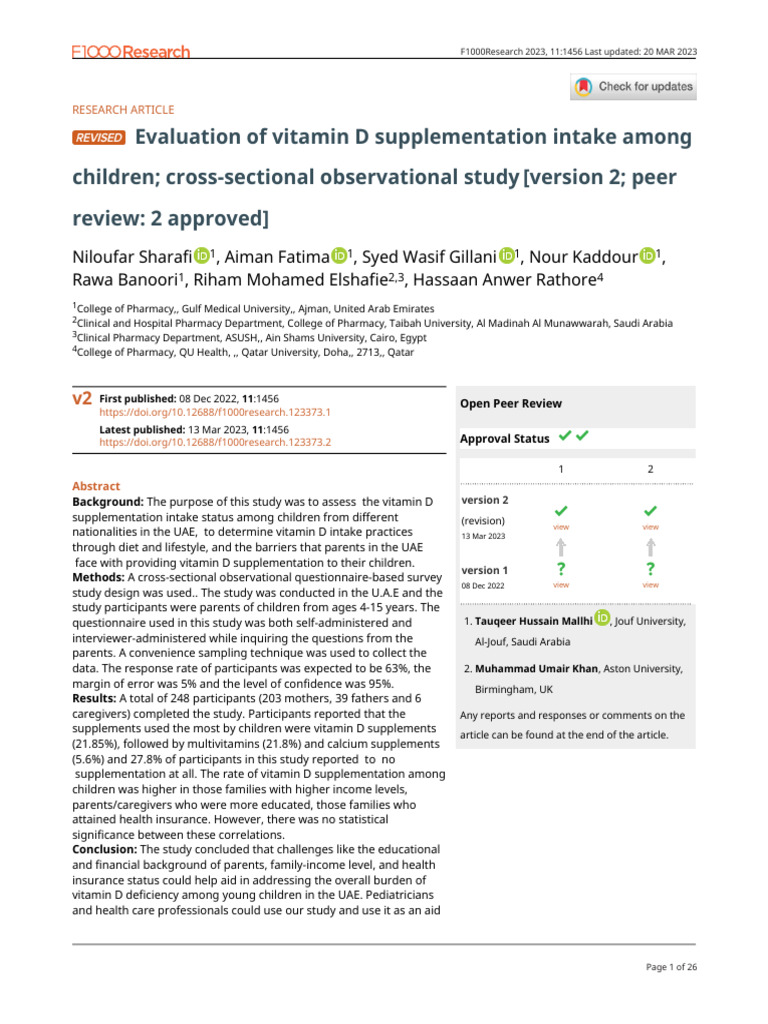 Vitamin D Research | PDF | Vitamin D | Dietary Supplements
