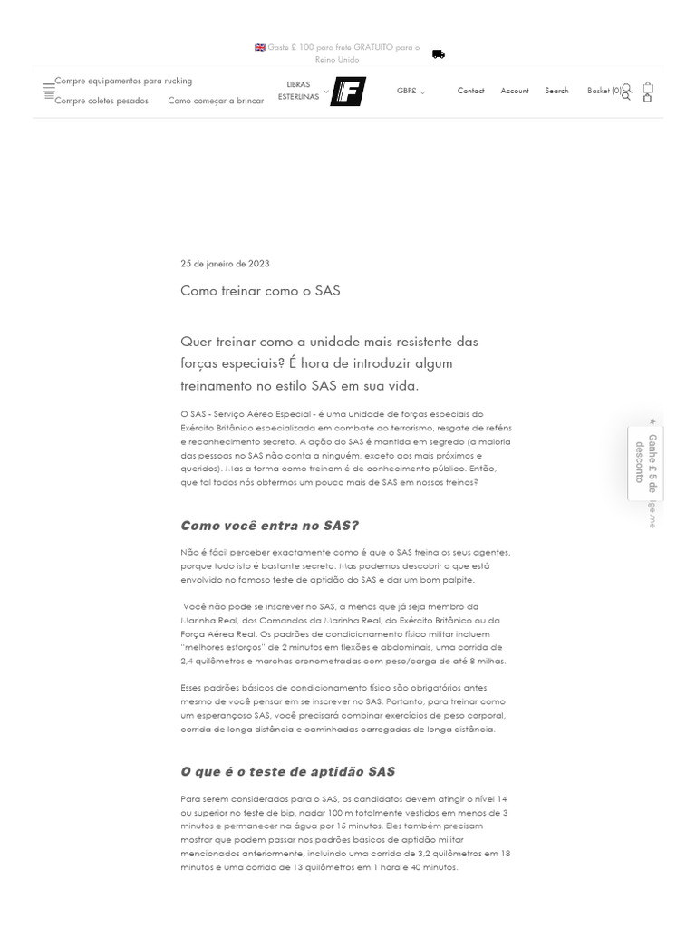 Como Treinar Como o SAS - Force Fitness | PDF